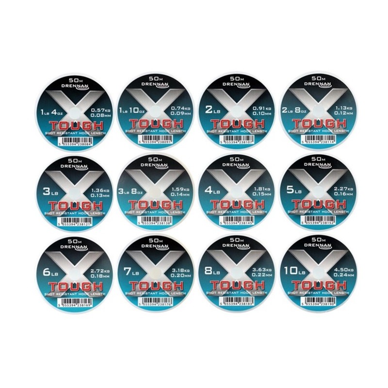 Drennan X-Tough Monofilament Hooklength - 50m Spools - Mill View ...